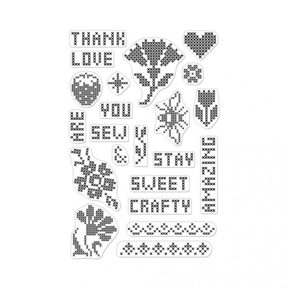 Hero Arts Cross Stitch Patterns Stamp Set - Papiria
