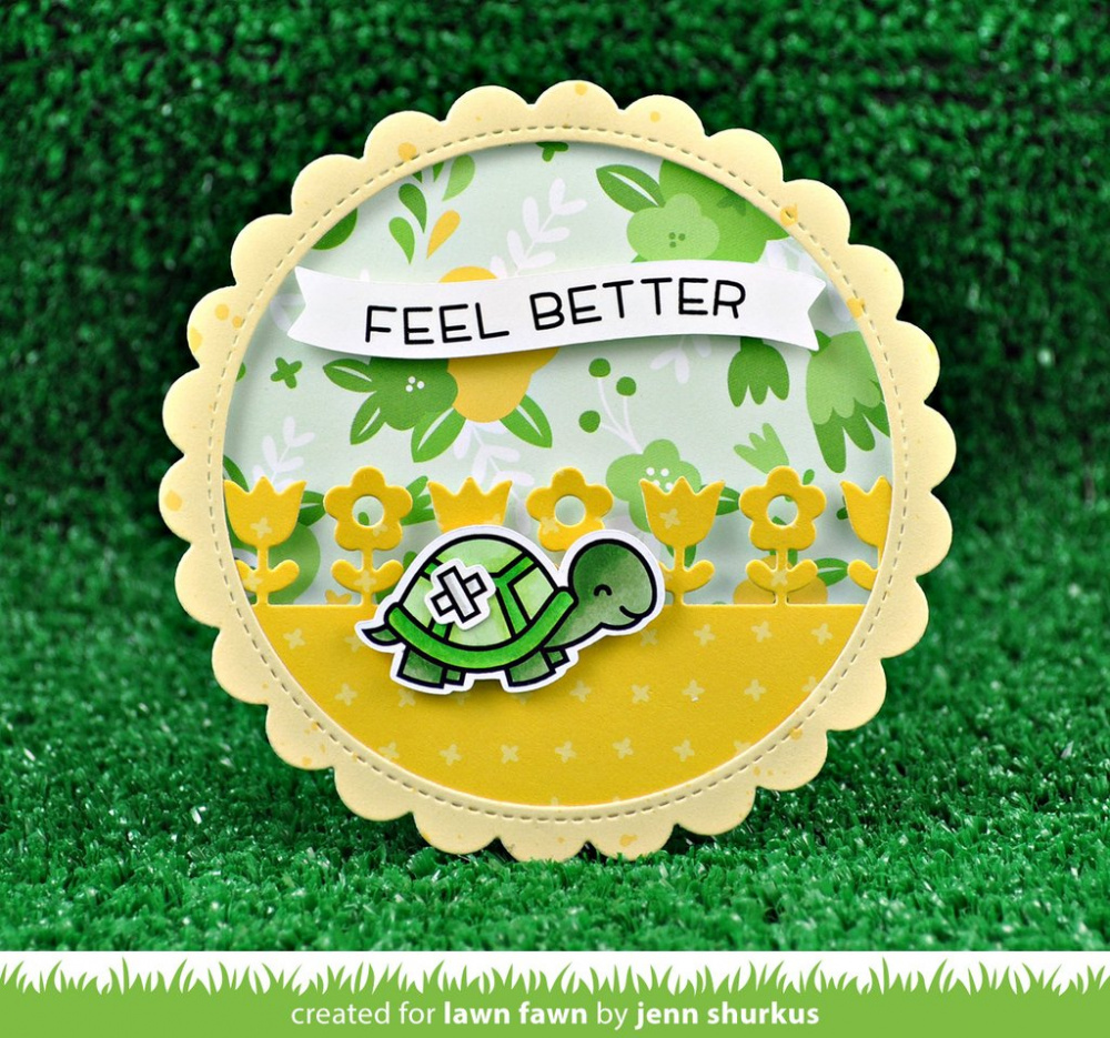 Lawn Fawn Straight Flower Border Dies - Papiria