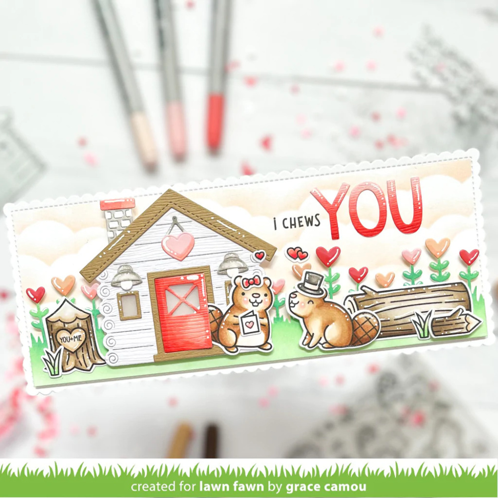 Lawn Fawn Heart Garden Border Dies - Papiria